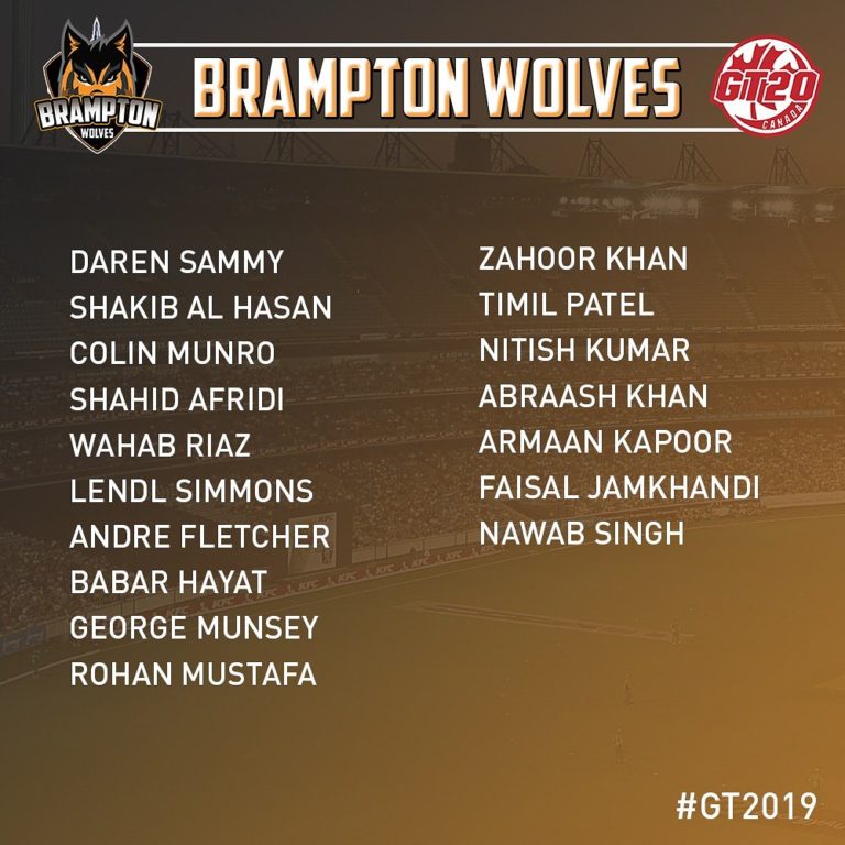 Brampton Wolves Boasts Ultra Impressive Lineup For GT20 Canada Season ...